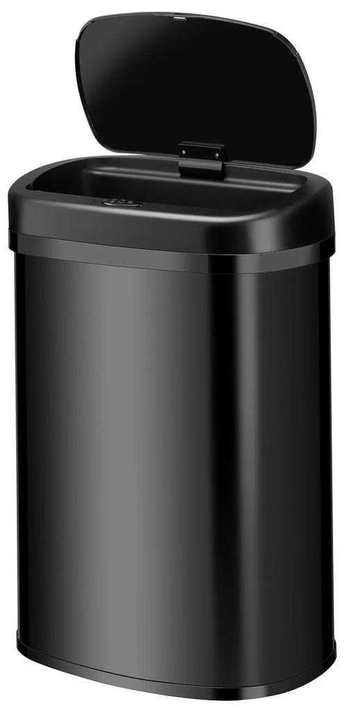 Juskys Čtvercový odpadkový koš se senzorem - 50 L - černý