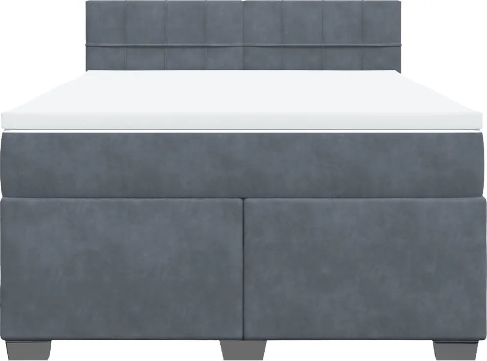 Box spring postel s matrací tmavě šedá 140x200 cm samet 3286331