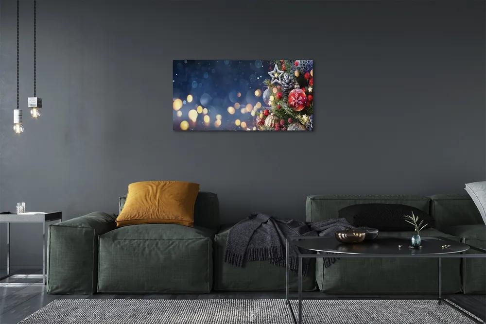 Obrazy na plátně Vánoční strom dekorace sníh 125x50 cm
