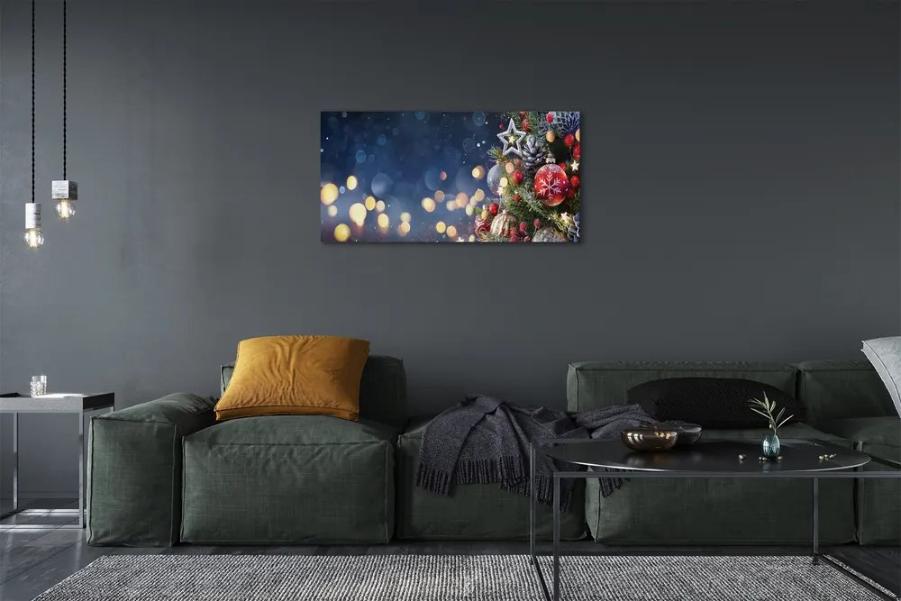 Obrazy na plátně Vánoční strom dekorace sníh 140x70 cm