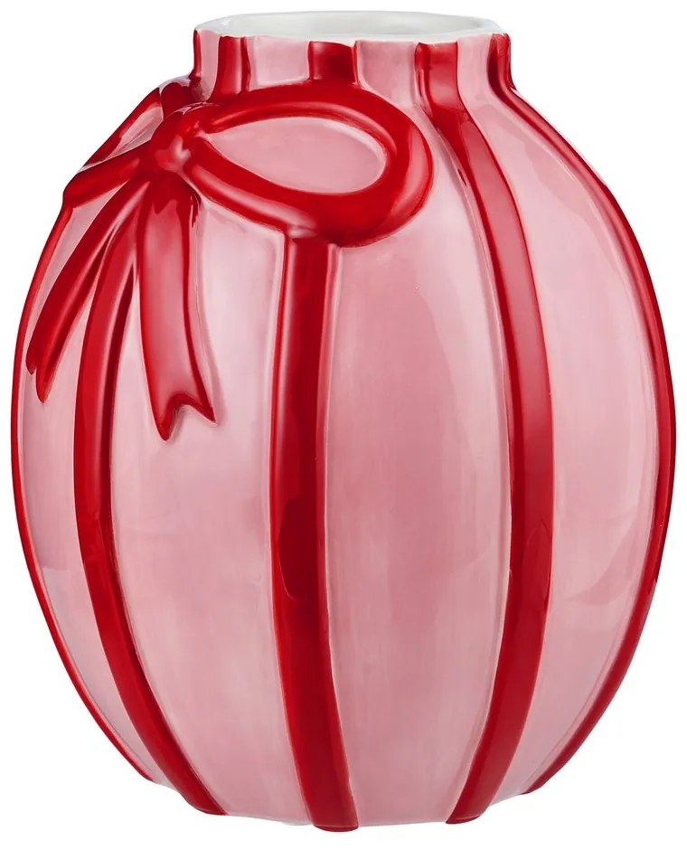 PRESENT Váza 18 cm - růžová/červená