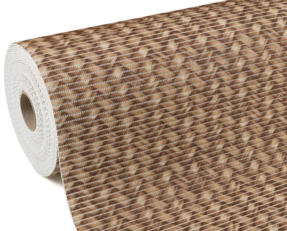 Koupelnová pěnová rohož / předložka PRO-052 Pletená rohož hnědá - metráž šířka 65 cm