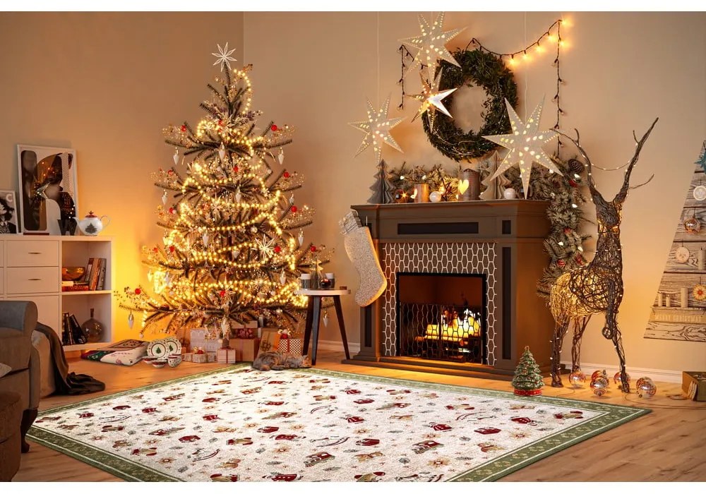 Zelený koberec s vánočním motivem s příměsí bavlny 160x230 cm Toy's Delight Green Christmas – Villeroy&Boch