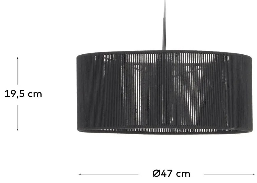Černé látkové stínidlo ø 47 cm Cantia – Kave Home