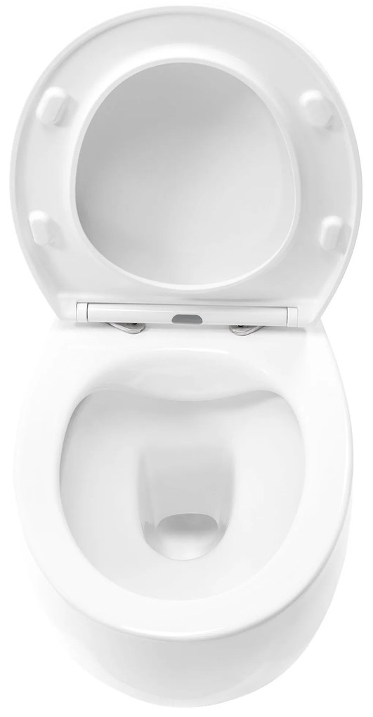 Rea Lars, závěsná WC mísa Rimless 50x37x29 cm včetně sedáku s pomalým zavíráním, bílá, REA-C9500