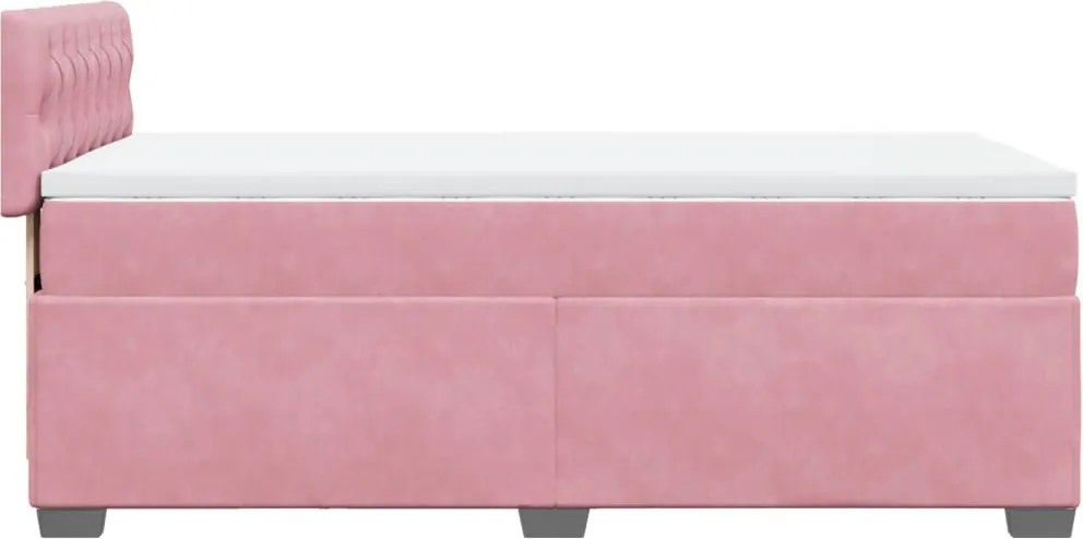 Box spring postel s matrací růžová 90x200 cm samet 3288521