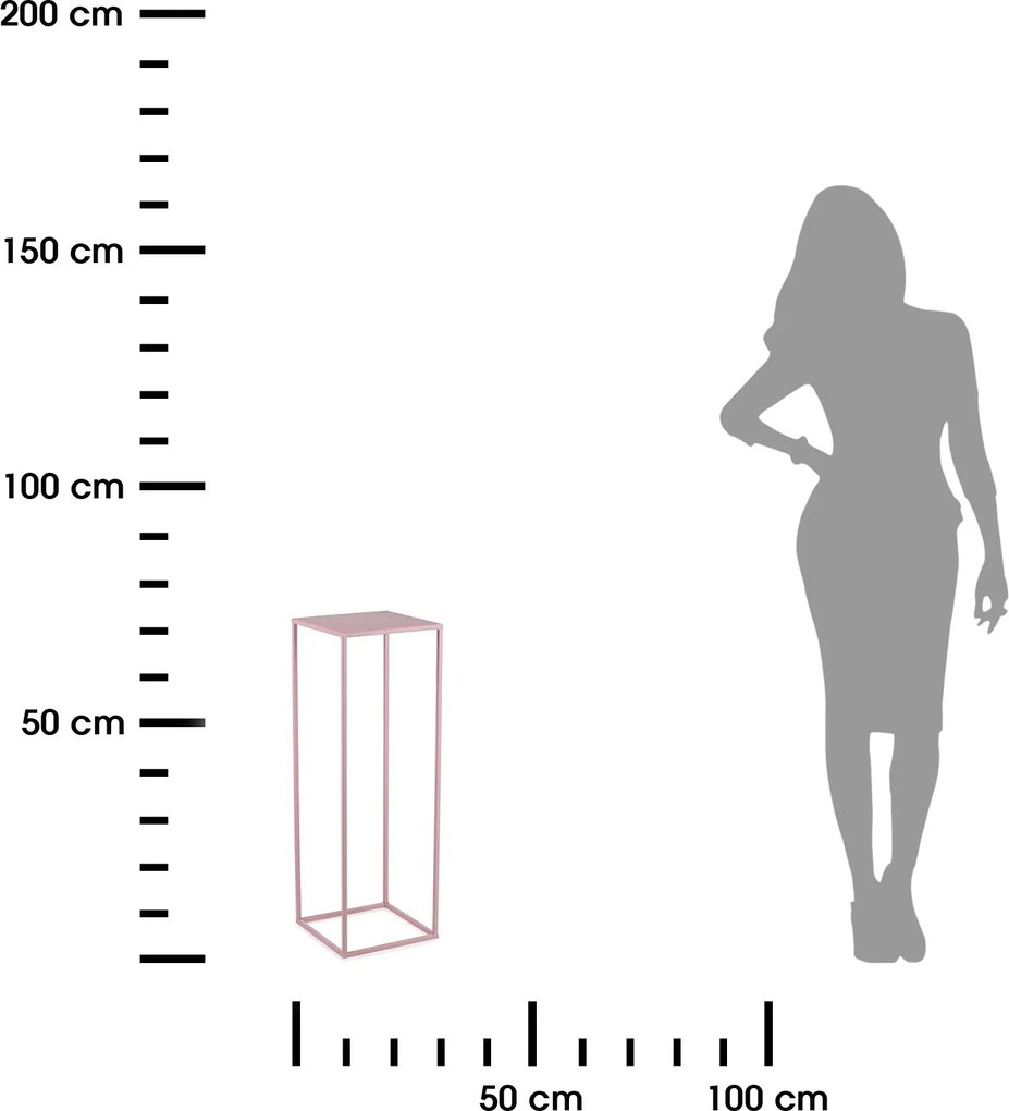 STOJAN NA KVĚTINÁČ SIMPLE 70X24X24 CM RŮŽOVÁ