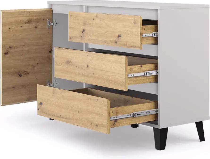 Komoda Borg 1d3s kašmír / dub artisan