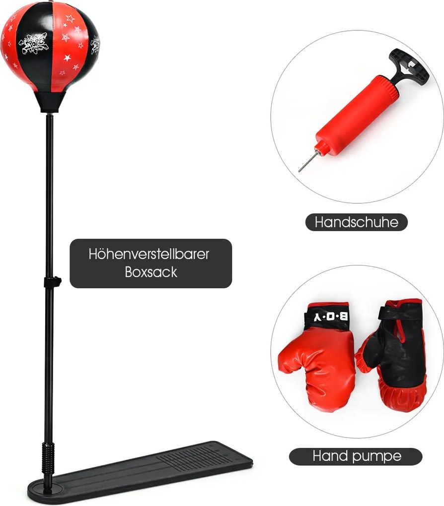 Costway Dětský boxovací míč 85-130 cm výškově nastavitelný boxerský míč boxerská