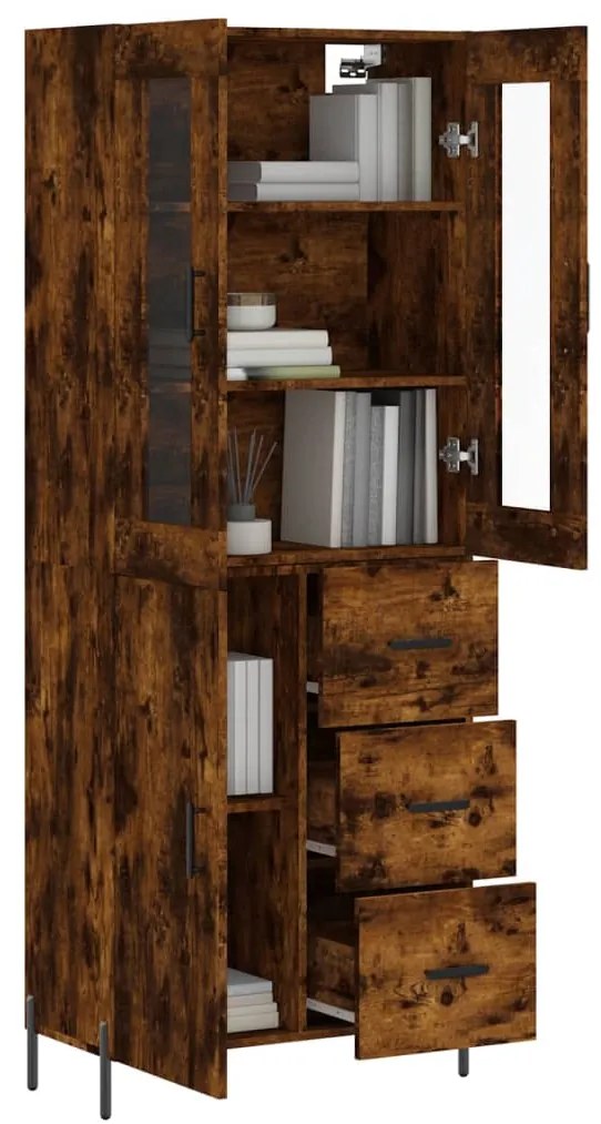 Skříň highboard kouřový dub 69,5 x 34 x 180 cm kompozitní dřevo - Default Title