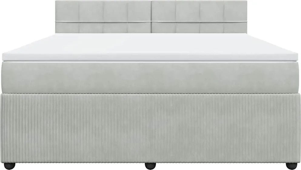 Box spring postel s matrací světle šedá 180x200 cm samet 3287806
