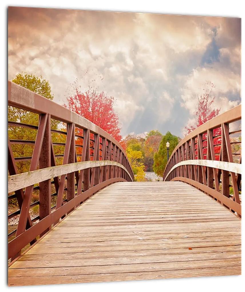 Obraz - dřevěný most (30x30 cm)