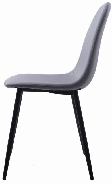 Jídelní židle DART světle šedá (černé nohy)