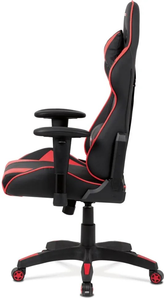 Kancelářská židle houpací mech., + koženka, plast. kříž – opěrák 90°–180° černá