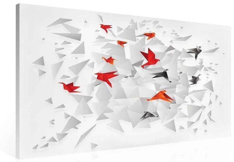 Postershop Obraz na plátně: Origami birds (5) - 75x100 cm
