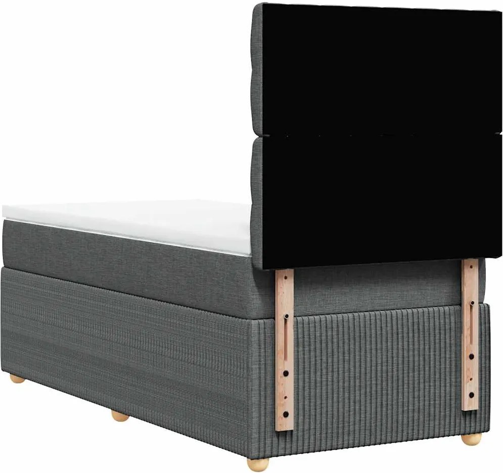 Box spring postel s matrací tmavě šedá 80 x 200 cm textil 3291891