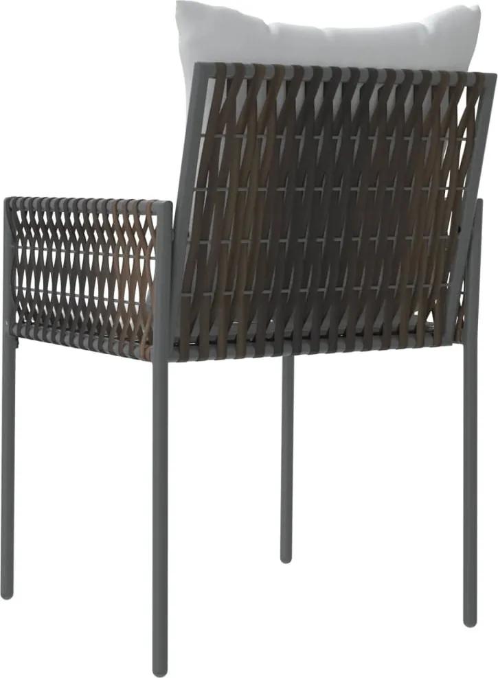 vidaXL Zahradní židle s poduškami 6 ks 54 x 61 x 83 cm polyratan [3187088] Barva: Hnědá