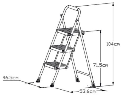 Lamart LT8097 schůdky Eurostep, 3 stupně, 3 stupně