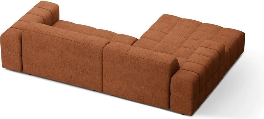 Žinylková rohová pohovka v terakotové barvě (levý roh/s lenoškou) Chicago – Cosmopolitan Design
