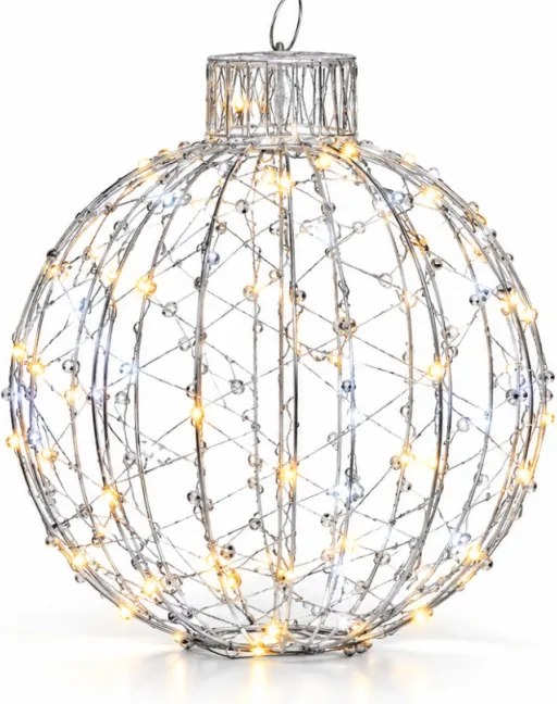 Kovová LED vánoční koule 120 LED 30 cm