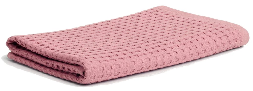 PIQUÉE ručník s waflovým vzorem 70 x 140 cm růžový