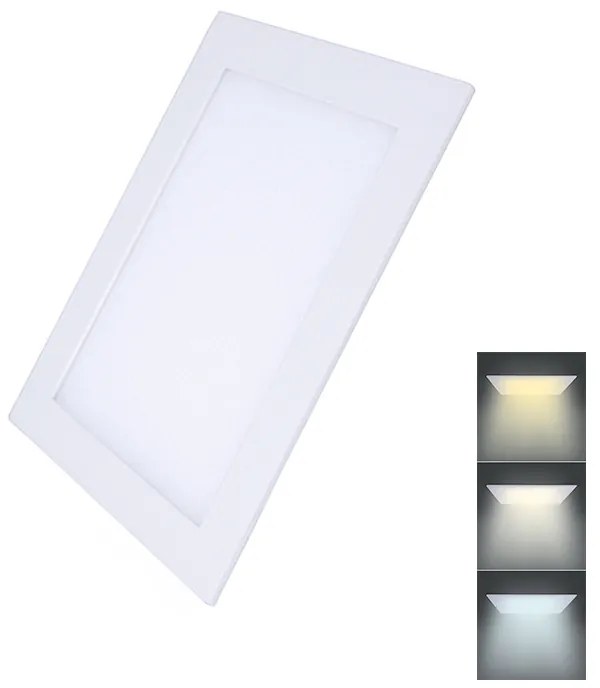 Solight LED mini panel CCT, podhledový, 18W, 1530lm, 3000K, 4000K, 6000K, čtvercový