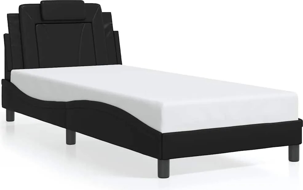 Rám postele Viana bez matrace černý 80 x 200 cm umělá kůže 3208054