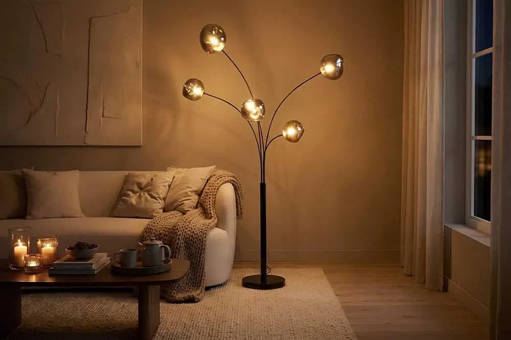 Designová stojanová lampa Hanzila 200 cm šedá