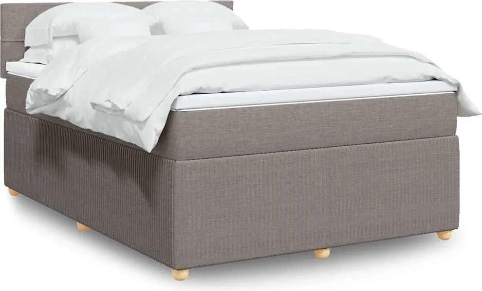 Box spring postel s matrací taupe 140x200 cm textil 3287483
