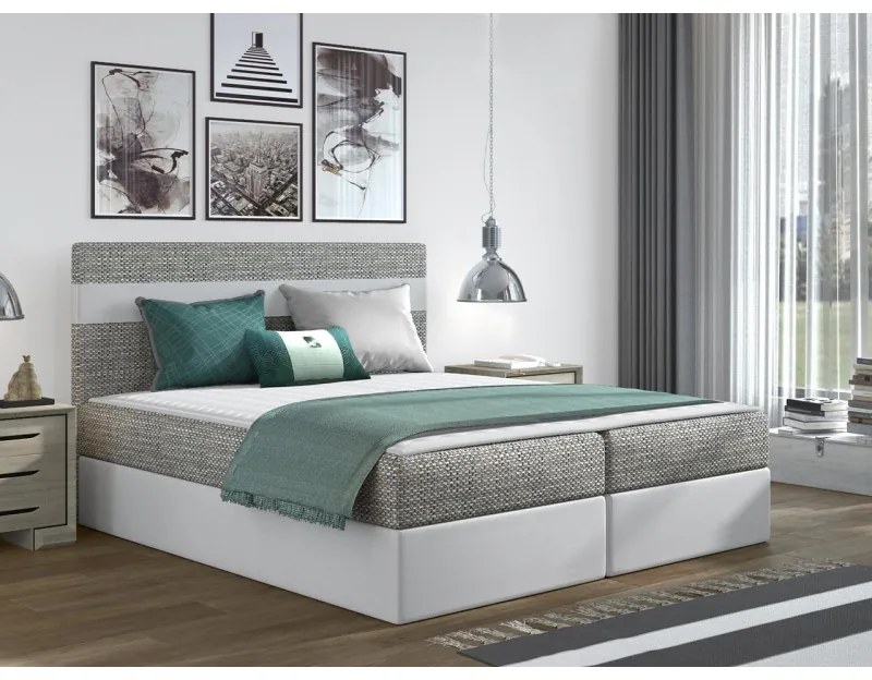 Kontinentální postel Poskocz, Rozměr postele: 180 x 200 cm, Potah: Lawa 06 + ekokůže Soft 011