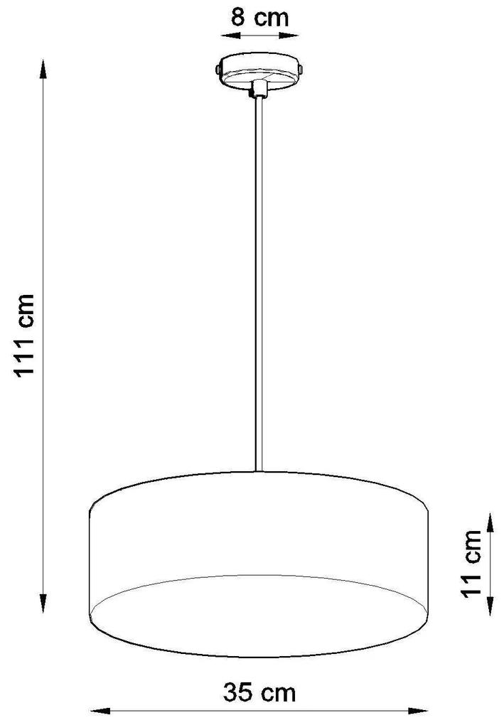Závěsné svítidlo Arena, 1x černé plastové stínítko, (bílý plast), (fi 35 cm)