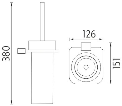 WC štětka s držákem nástěnná NIMCO KIBO Ki X3-94W-26