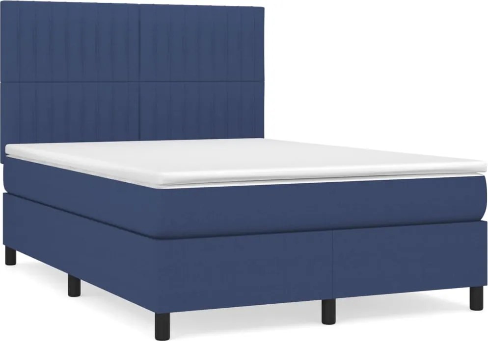 Box spring postel s matrací modrá 140x200 cm textil 3141943