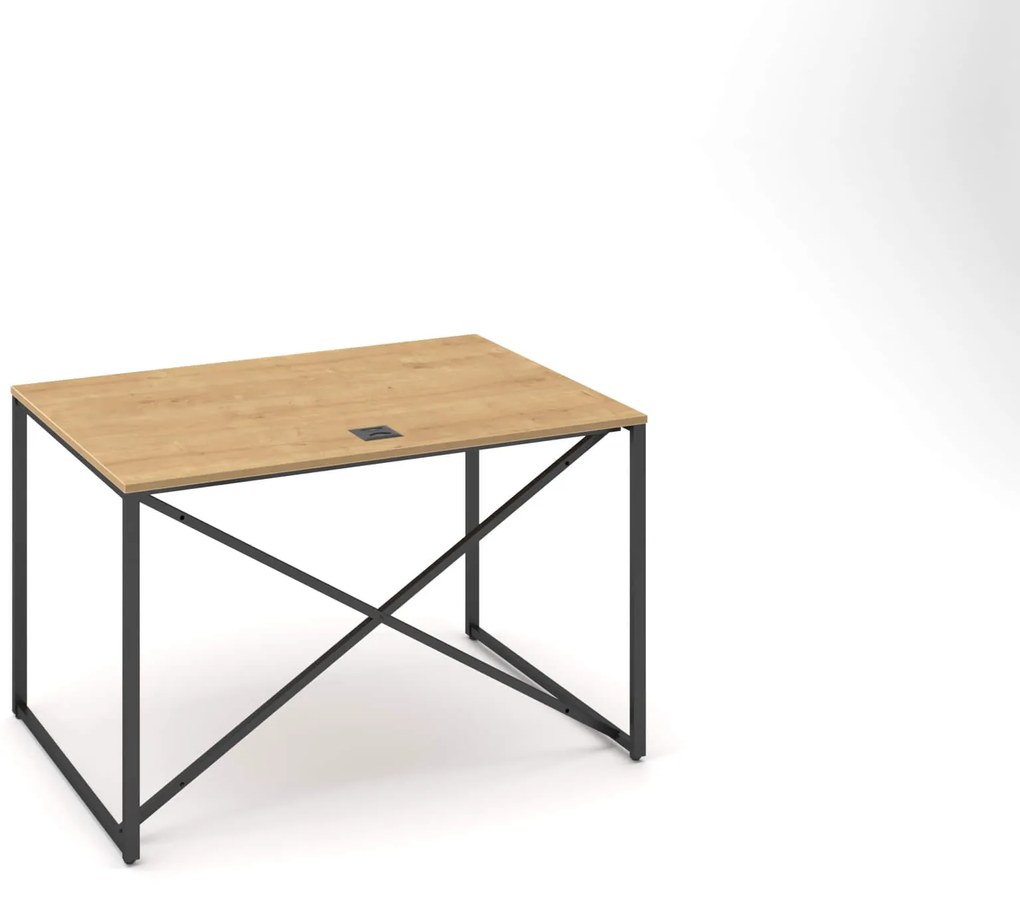 Psací stůl Lenza PROX 118/80 Dekor stolové desky: dub Hamilton, Barva podnože: černá