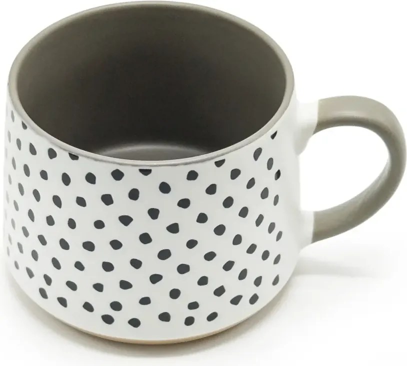 Porcelánový hrnek Lone, 400 ml – minimalistický design s nepravidelnými puntíky