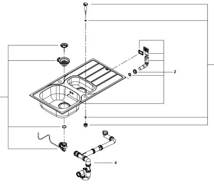 GROHE 31564SD1 - Dřez K200 965 × 500 mm nerez