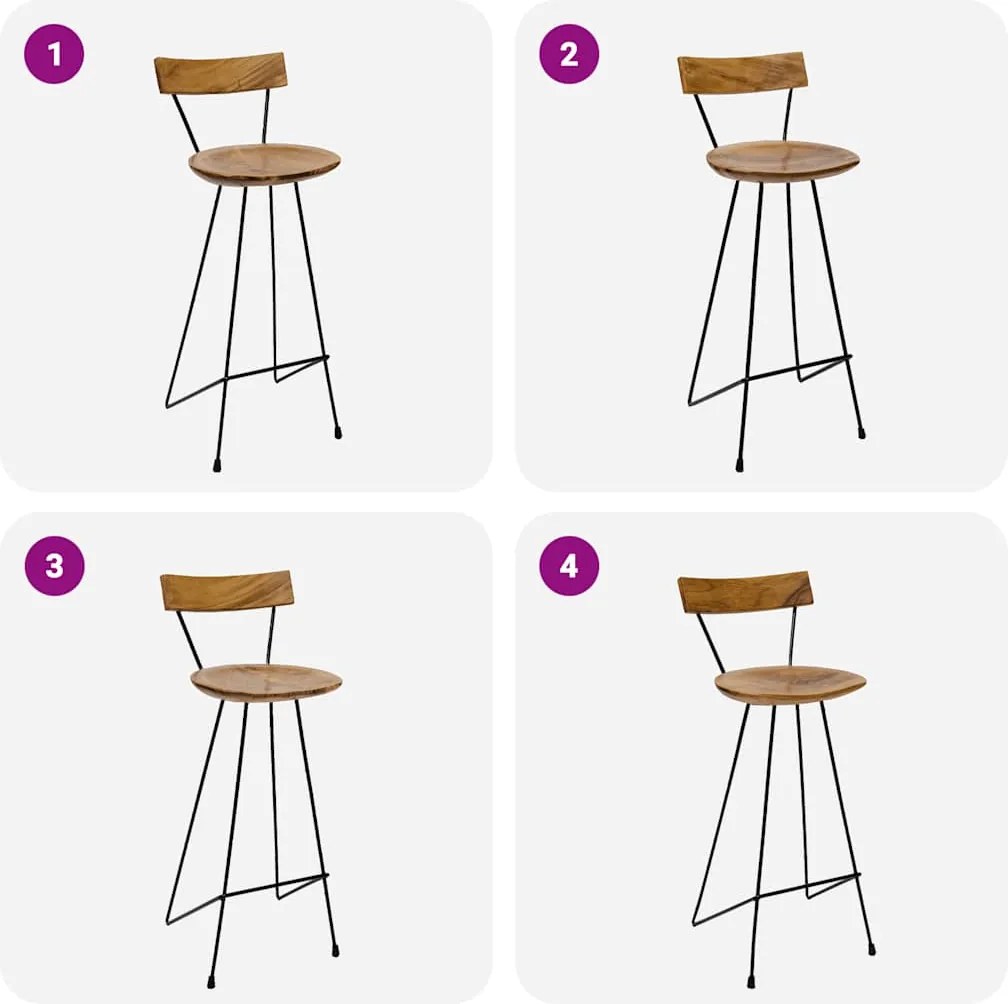 Barové stoličky 2 ks masivní teak 285205