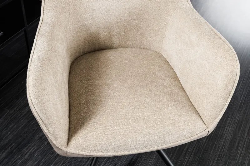 Designová otočná židle Rahiq šampaňský samet