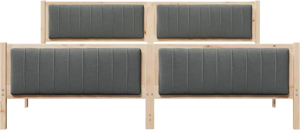 Rám postele s čelo hnědá a tmavě šedá 200 x 200 cm 3394299