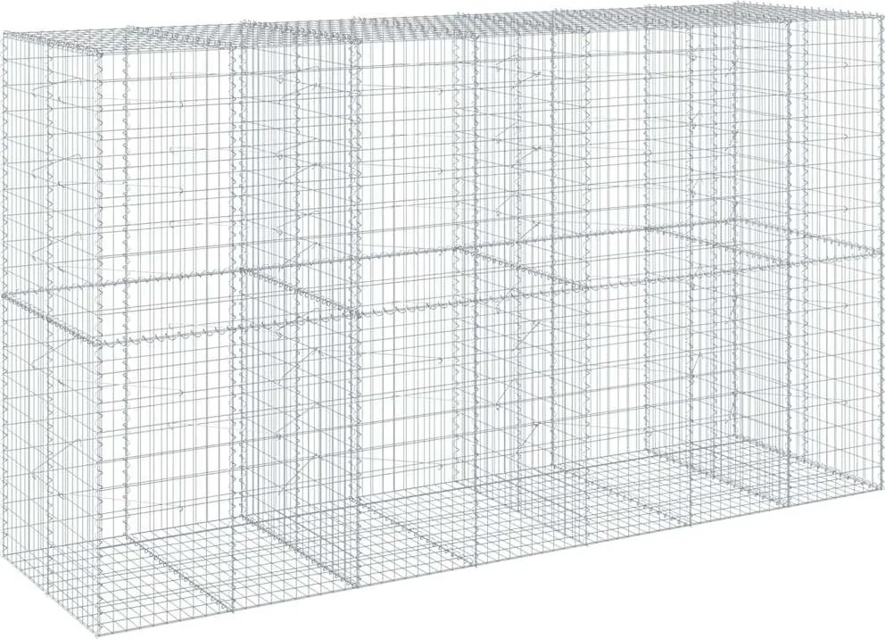 Gabionový koš s víkem 350 x 100 x 200 cm pozinkované železo 3295230