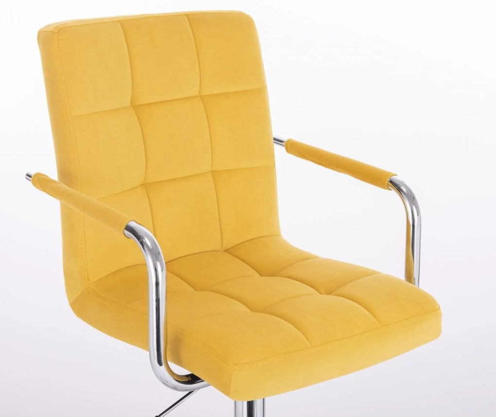 LuxuryForm Židle VERONA VELUR na stříbrném talíři - žlutá