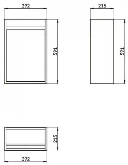 Cersanit Crea, závěsná skříňka + umyvadlo 40cm, SET B102, bílá, S801-276