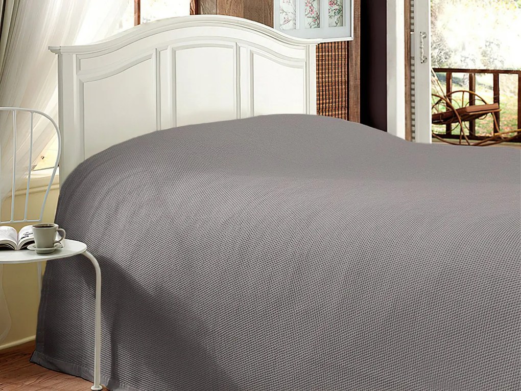 Greno Přehoz na postel BAMBOO SOFT PIQUEE - šedý, 170x210cm, jednolůžkový