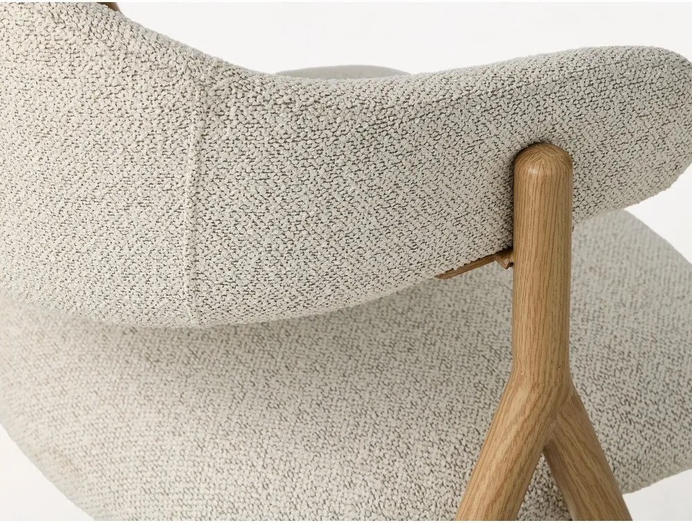 Krémové/v přírodní barvě čalouněné jídelní křeslo s područkami Frances – Unique Furniture