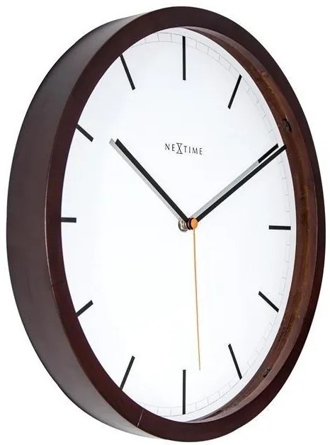 Designové nástěnné hodiny 3156br Nextime Company Wood 35cm