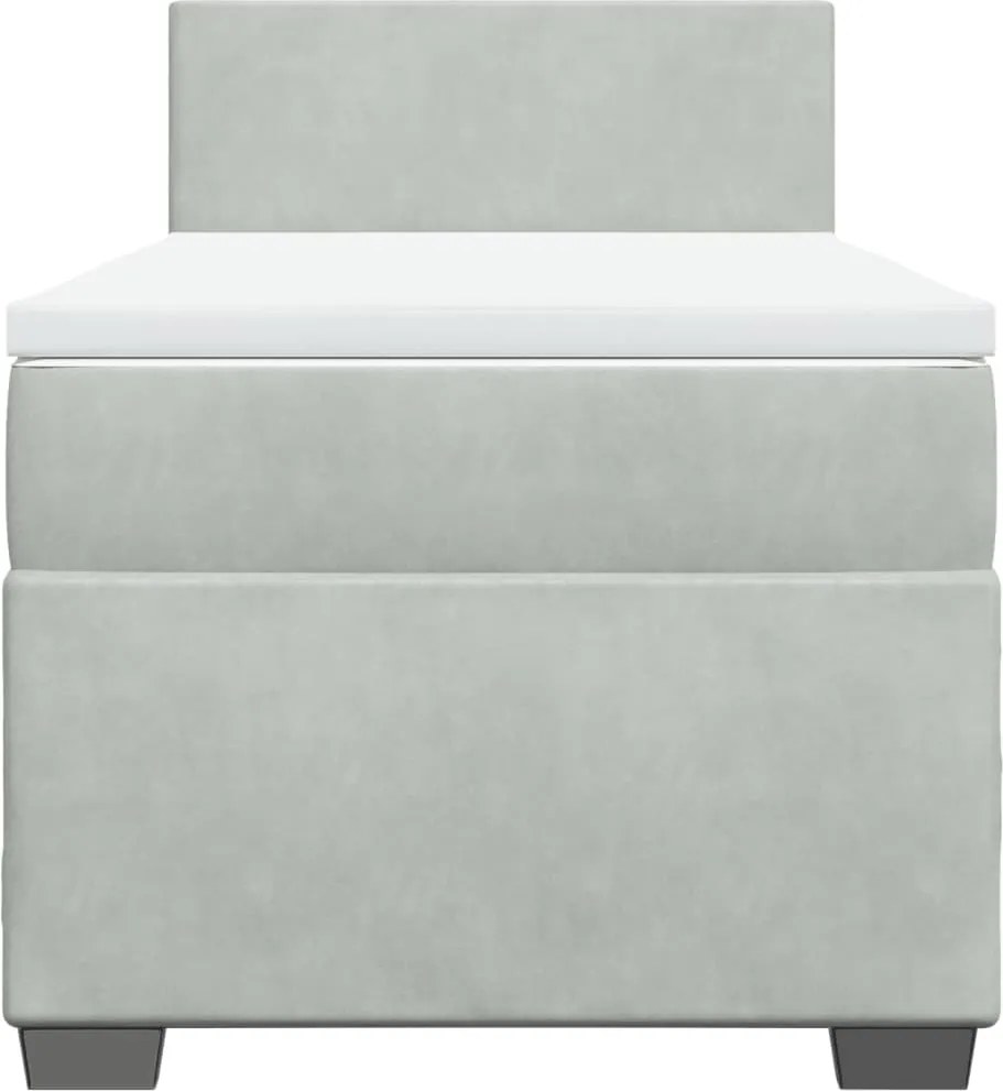 Box spring postel s matrací světle šedá 90x190 cm samet 3288480