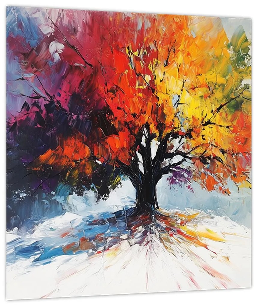Obraz - Pestrobarevný strom (30x30 cm)