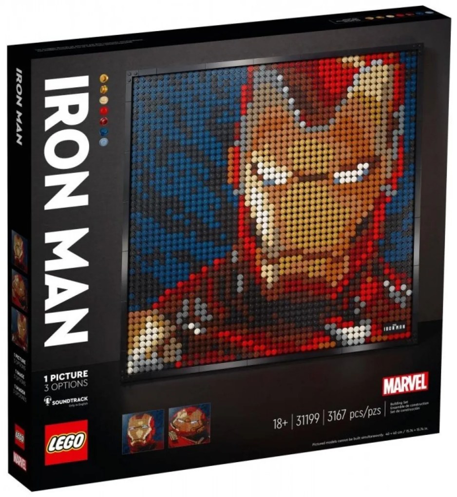 Lego stavebnice lego art 31199 iron man od marvelu