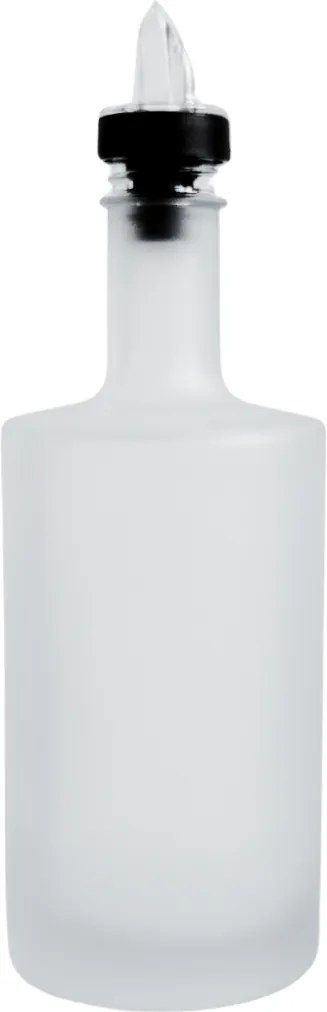 Skleněná láhev na olej 500 ml bílá mléčná s čirou nálevkou VILO