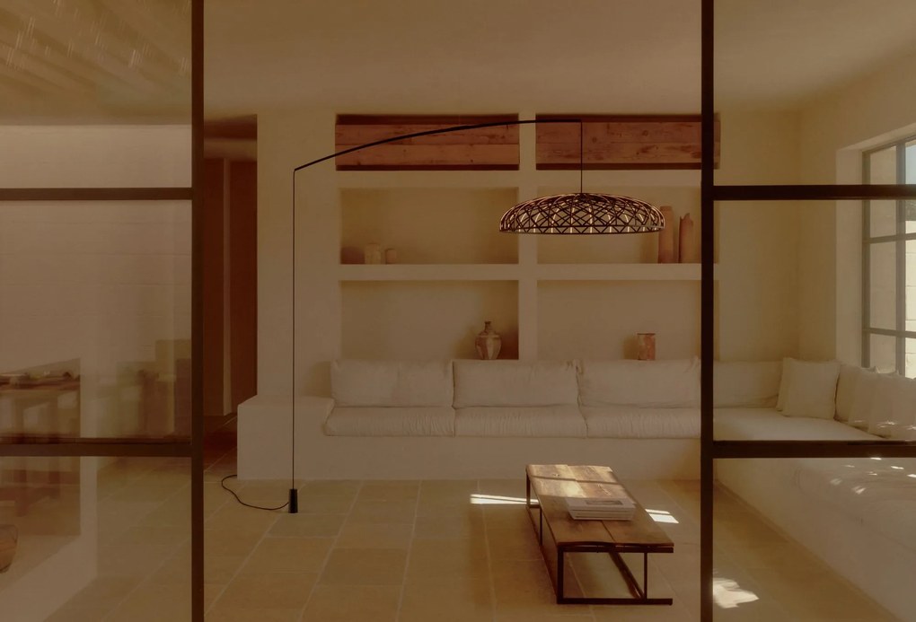 Flos Skynest Motion, béžové stropní svítidlo, 57W LED 2700K stmívatelné, prům. 90,4cm